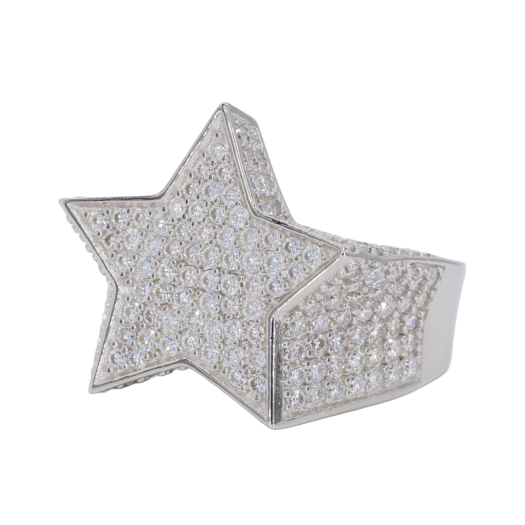 Fully Iced Star VVS Moissanite Ring – Moissanite Plug